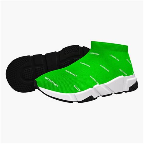 3d Balenciaga Speed Trainers Low Green Turbosquid 2019978