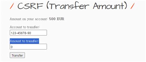 BWAPP CSRF Transfer Amount Print G2h