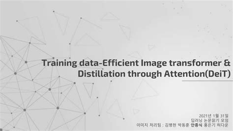 Training Data Efficient Image Transformers And Distillation Through