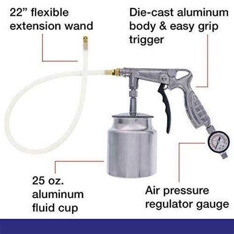 TCP Global Air Rust Proofing And Undercoating Gun With Gauge Suction Feed Cup Hardware Tools