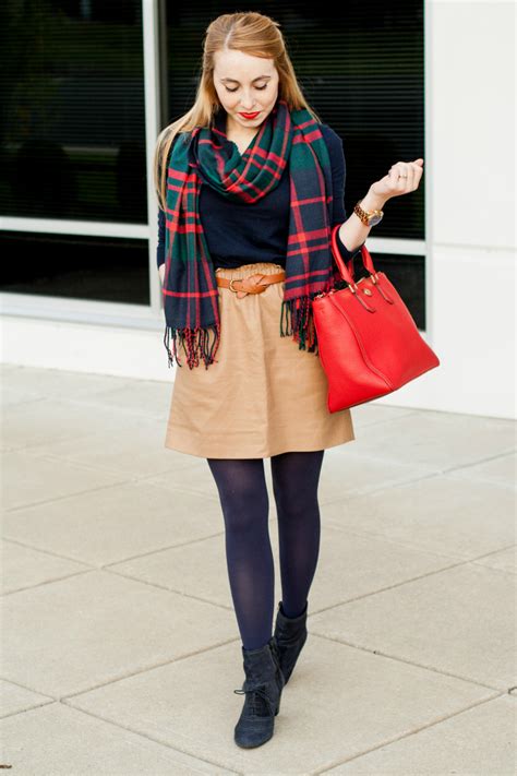 Holiday Look With Navy Tights Nordstrom T Card Giveaway Classy Sassy