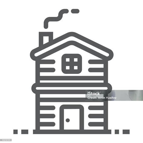 山寨線圖示 房地產和家庭 公寓符號向量圖形 一個線性模式在白色背景 Eps 10向量圖形及更多不動產圖片 不動產 住宅內部 住宅區