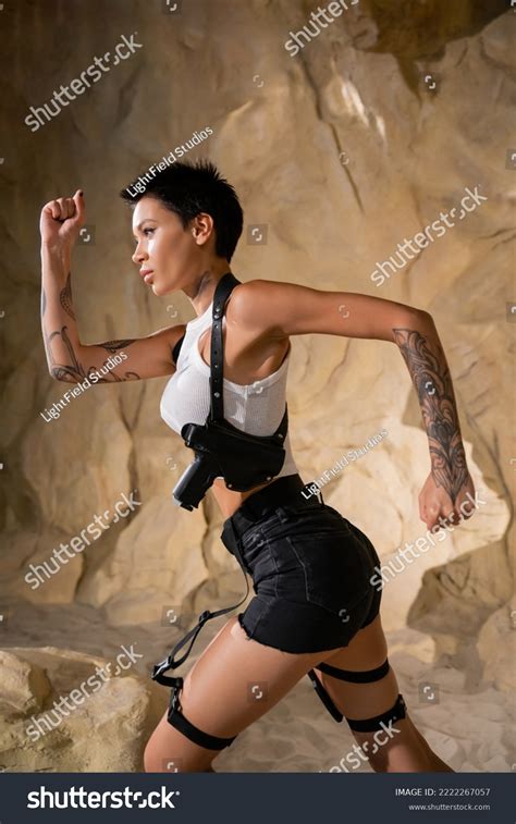 Side View Armed Tattooed Archaeologist Sexy Stock Photo Shutterstock