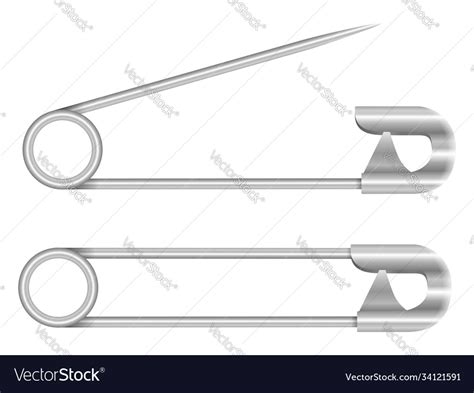 Safety Pin Set Royalty Free Vector Image Vectorstock