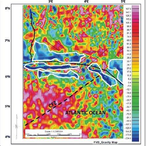 First Vertical Derivative Of Gravity Data Showing Identified Download Scientific Diagram