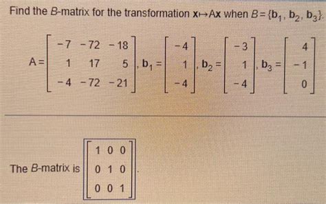 Solved Find The B Matrix For The Transformation XAx When Chegg Com