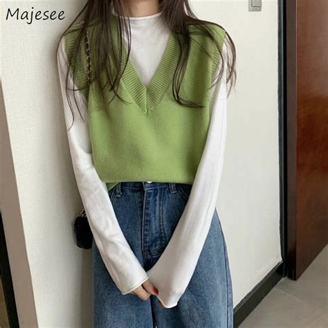 Jual Natha Vest Crop Vest Luaran Rajut Wanita Polos Kerah V Omb