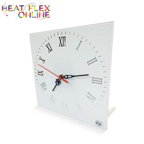 Sublimation Square Glass Clock With Numbers Heat Flex Online
