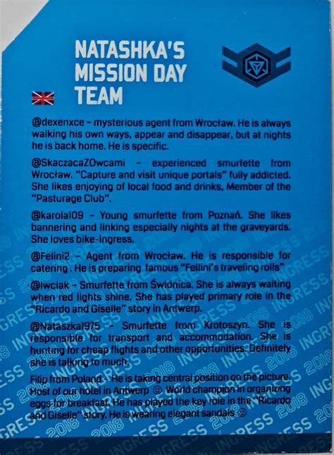 Natashkas Mission Day Team Ingress Swag