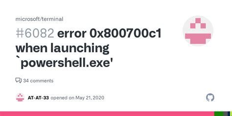 Error X C When Launching Powershell Exe Issue Microsoft Terminal GitHub