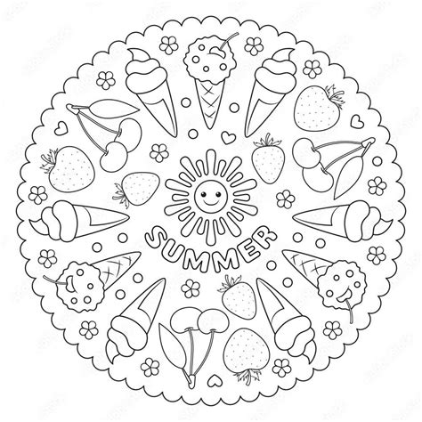 Summer Mandala Coloring Pages Coloringlib