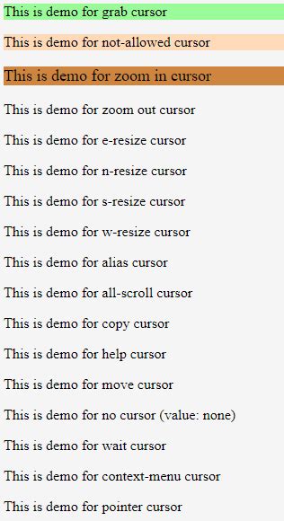 Css Cursor Syntax And Different Examples Of Css Cursor With Code