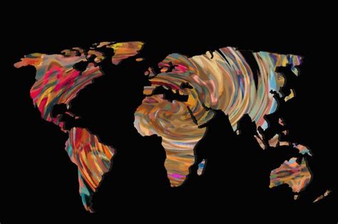 Premium Photo Roughly Outlined World Map With A Colorful Background