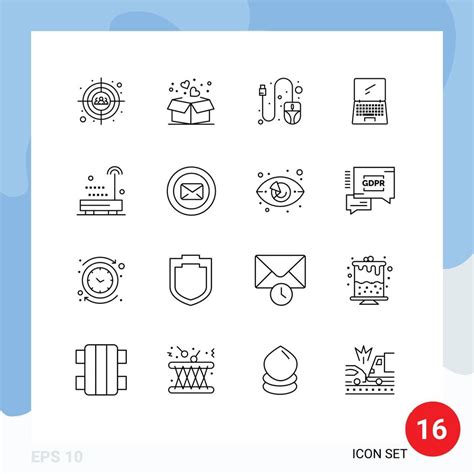 Editable Vector Line Pack Of 16 Simple Outlines Of Devices Imac Islamic Device Computer Editable