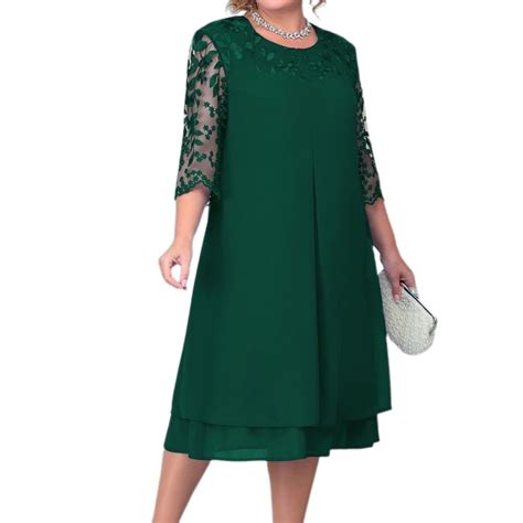 Idopip Plus Size Cocktail Dress For Curvy Women 12 Sleeve Floral