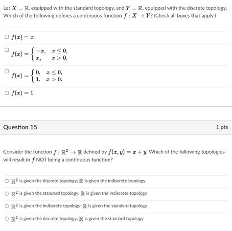 solved let x r equipped with the standard topology and y