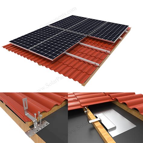 Solar Mounted System For Tile Roofing With Side Mounted Hooks