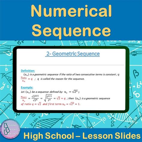Numerical Sequence High School Math PowerPoint Lesson Slides Made
