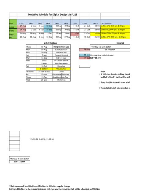 Dd Lab Schedule Revised Pdf