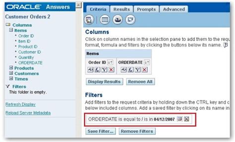 Dates Timestamp And Oracle BI Answers Filters