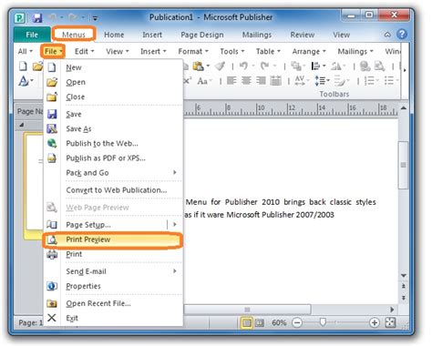 Where Is Print Preview In Publisher 2010 2013 2016 2019 And 365