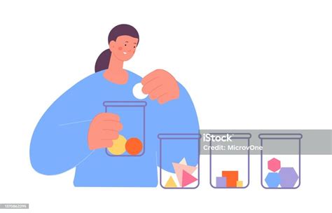 Ilustración De La Mujer Hace Tareas De Distribución Metáfora
