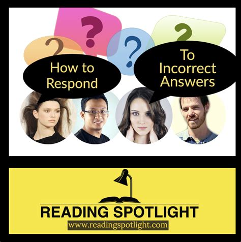 How To Respond To Incorrect Answers Reading Spotlight