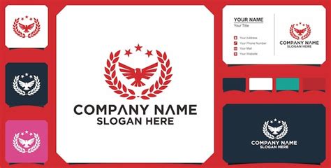 Premium Vector Ferocious Eagle Design And Business Card Premium