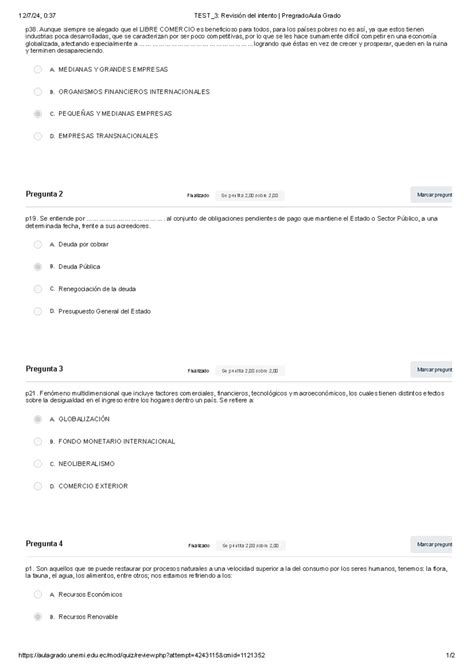 Realidad Nacional Revision Test 3 2 P38 Aunque Siempre Se Alegado