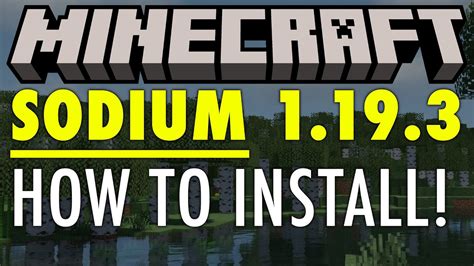 How To Download And Install Sodium In Minecraft 1193 Youtube