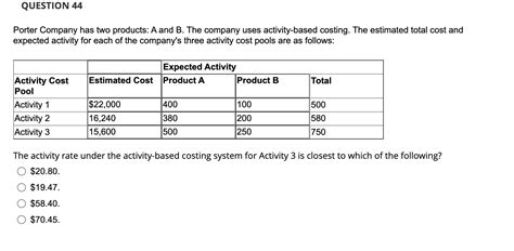Solved Porter Company Has Two Products A And B The Company