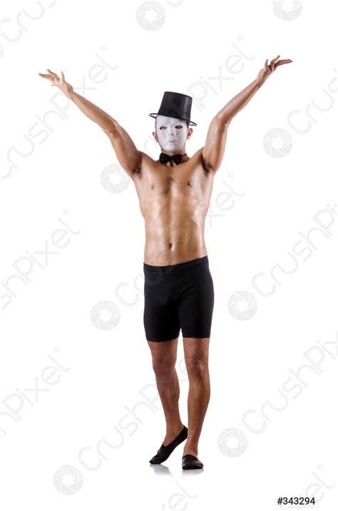 Naked Muscular Mime Isolated On White Stock Photo Crushpixel