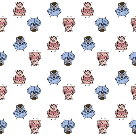 Premium Vector Seamless Doodle Owl Pattern Background Hand Drawing