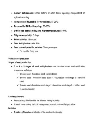 VARIETAL SEED PRODUCTION IN PADDY Pdf