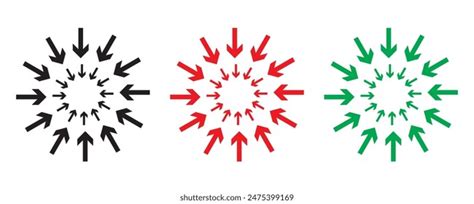 Inward Arrows Pointing Center Epicenter Icons Stock Vector Royalty Free 2475399241 Shutterstock