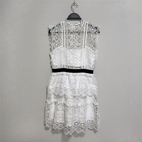 Self Portrait White Lace Cocktail Dress Gem