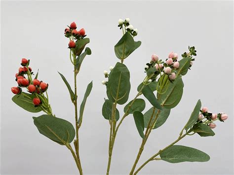 Artificial Hypericum Perforatum Spray St Johns Wort Berries With