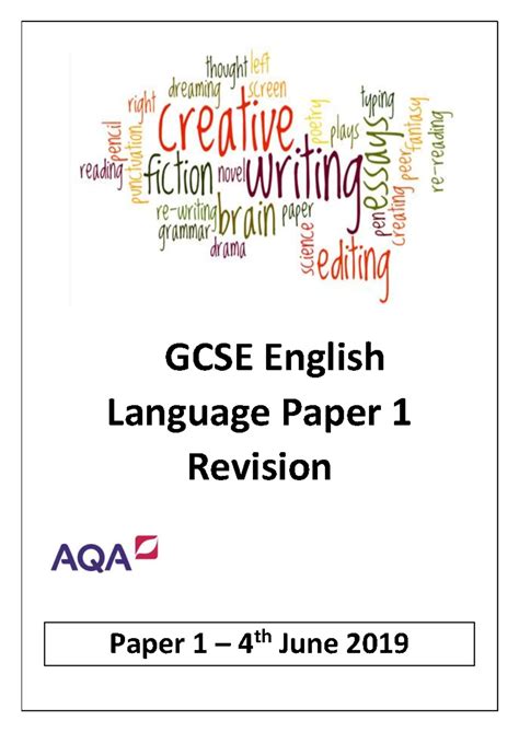 Aqa Gcse English Language Paper 1 Revision Booklet Gcse English