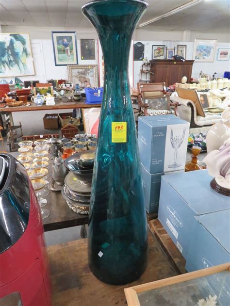 Large Green Glass Vase