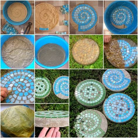 Ideas And Products Diy Mosaic Stepping Stones For The Garden