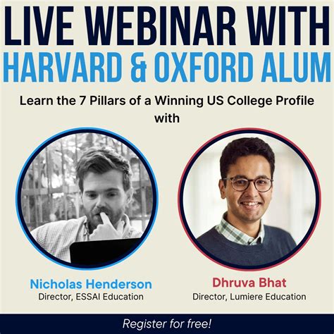 Essai Free Webinar The 7 Pillars Of Profile Building For Us College