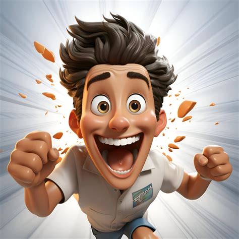 Ilustración 3d De Un Personaje De Dibujos Animados Con Una Expresión