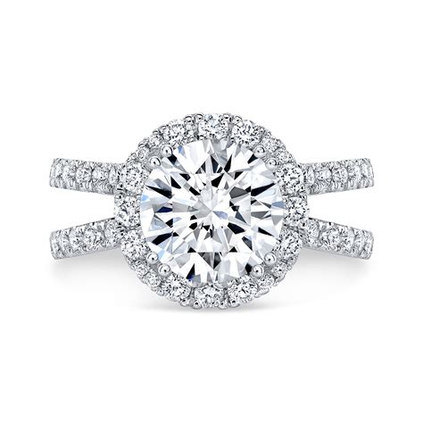 17 Ct Round Cut Natural Diamond Halo Twisted Split Shank Diamond