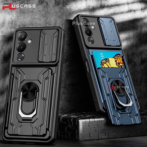 Pluscase สำหรับ Tecno Pova Neo 2 เคสช่องเสียบบัตรกล้องเลื่อนขาตั้งวง