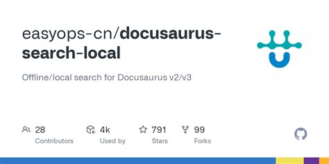 Github Easyops Cndocusaurus Search Local Offlinelocal Search For