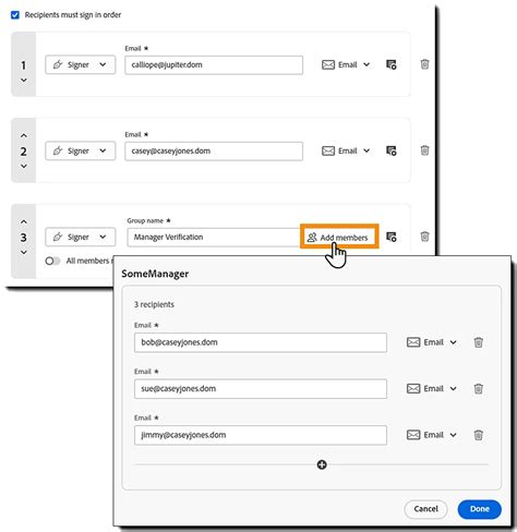 Recipient Signing Order Signature Cycle