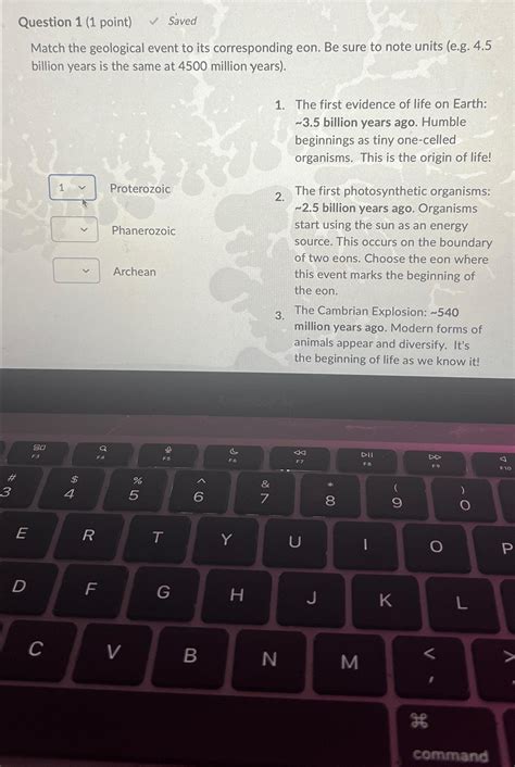 Solved Question 1 1 ﻿point ﻿savedmatch The Geological