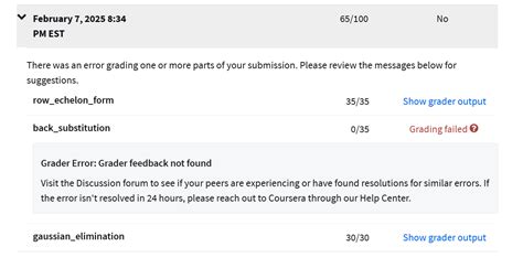 Grading Failed On Submitting Programming Assignment Linear Algebra For Machine Learning And