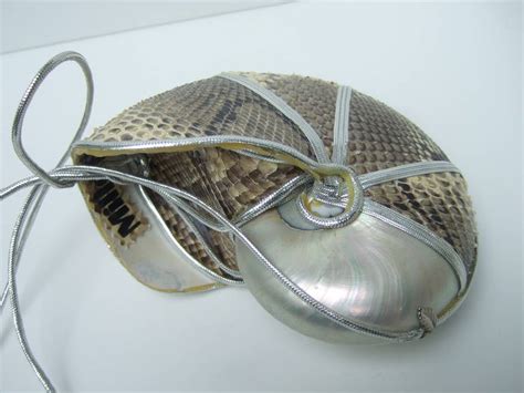 Exotic Python Chamber Nautilus Evening Bag C 1970 At 1stdibs