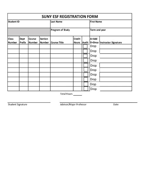 Fillable Online SUNY ESF REGISTRATION FORM Fax Email Print PdfFiller